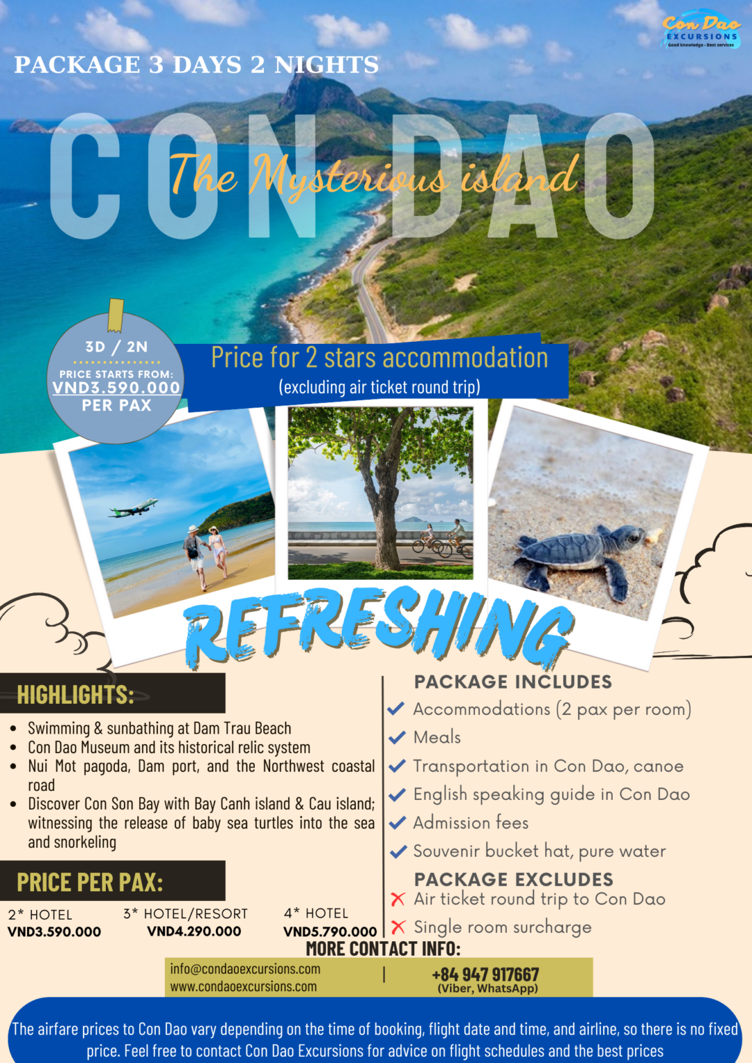Package tour: Con Dao 3 days 2 nights by airplane – Con Dao Excursions ...